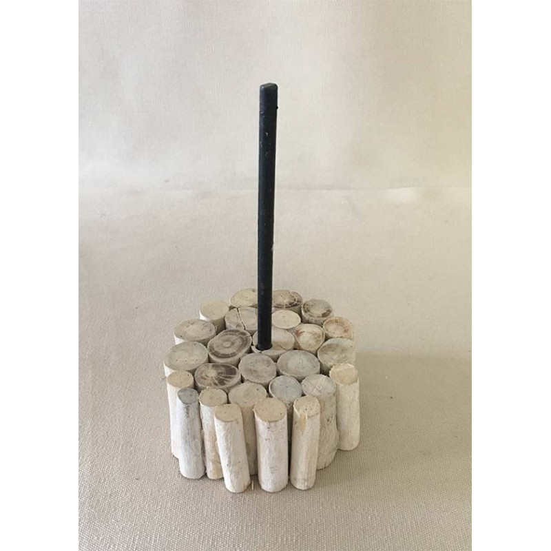 Round wood metal rod support by 3 - Mappe Monde